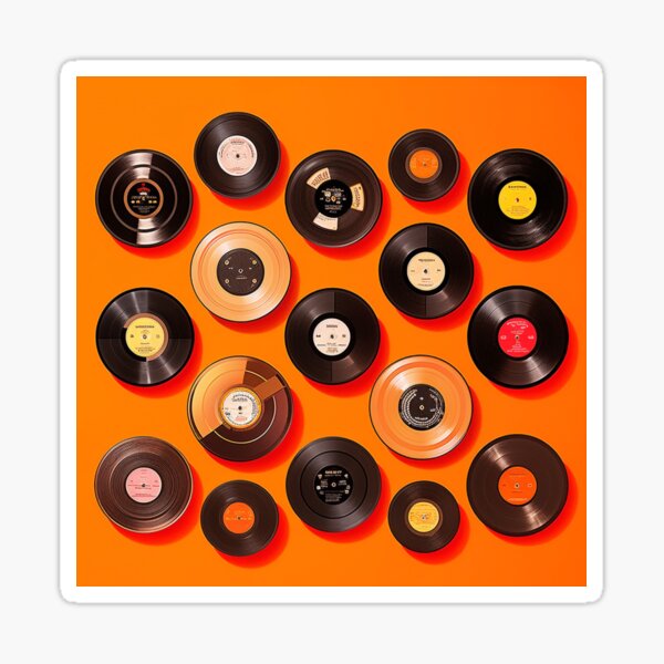 "Retro Vinyl Records Art" Sticker for Sale by GoodOldVintage | Redbubble