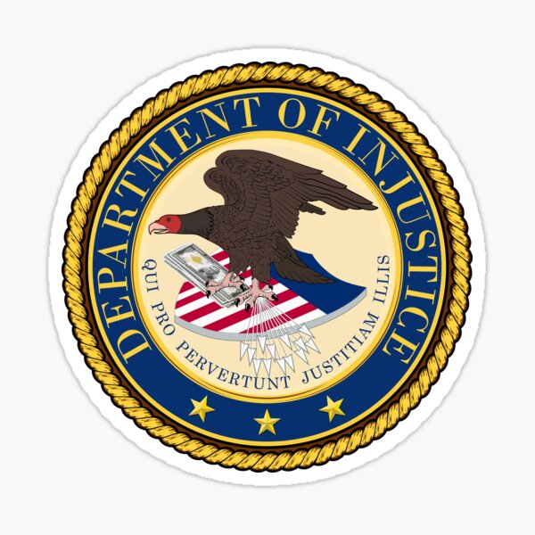"Dept of InJustice" Sticker for Sale by WicalGTs | Redbubble