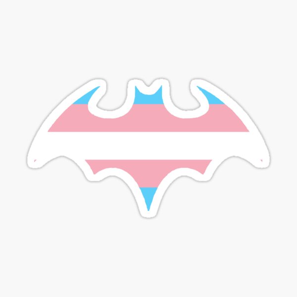 "Trans Pride Bat Logo" Sticker for Sale by AdriftCharacter | Redbubble