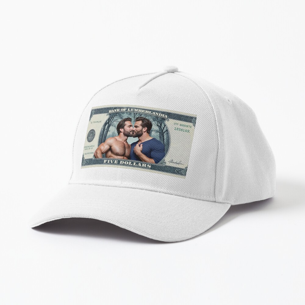 "Lumberlandia $5 Bill - Hunk Men Kissing" Sticker for Sale by BrawnyAi ...