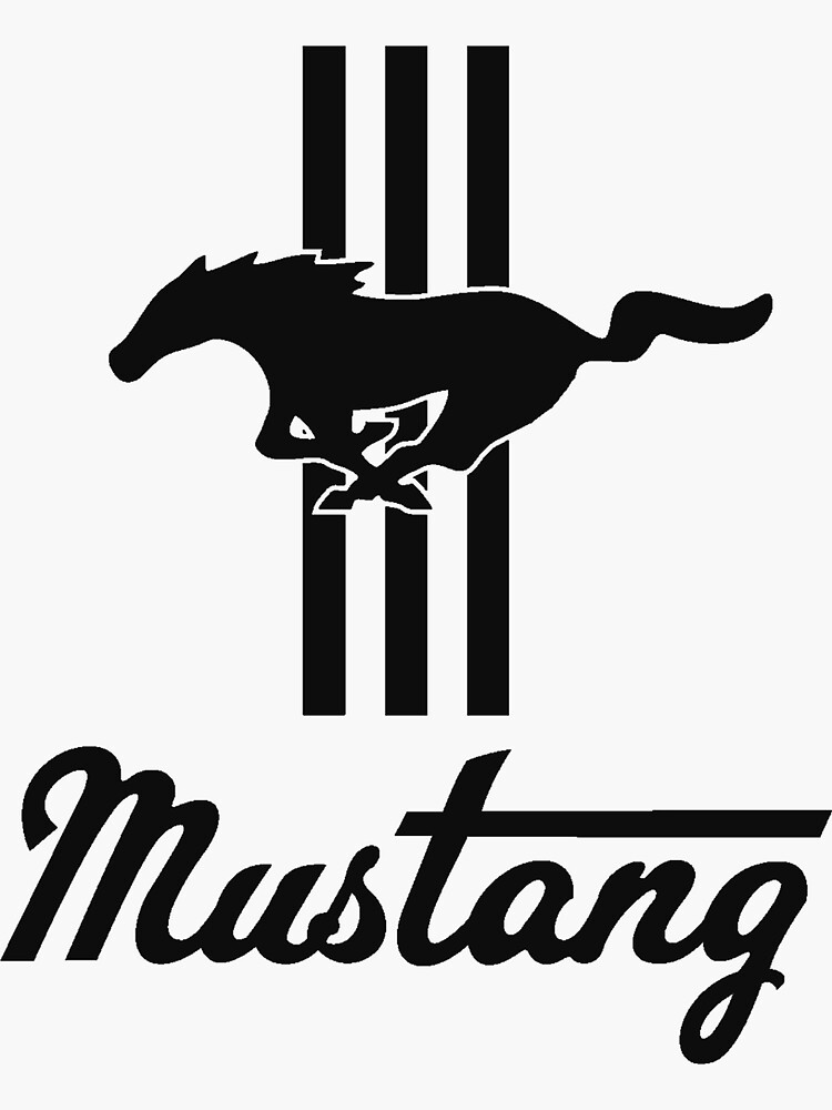 "Black Logo Ford Mustang" Sticker for Sale by BetsyBran | Redbubble