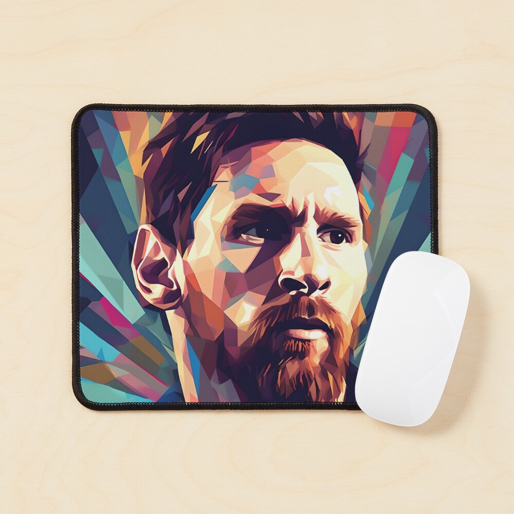 "Lionel Messi Portrait Abstract Digital Art, Football Player" Sticker ...
