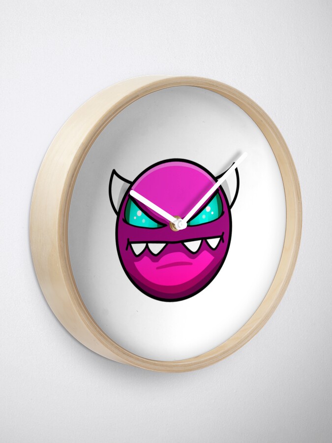 "Geometry dash Medium Demon" Clock by CoryBaxter | Redbubble