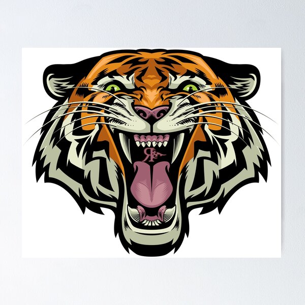 "ROGUE ROARING TIGER HEAD TATTOO GRAFFITI ART" Poster for Sale by ...