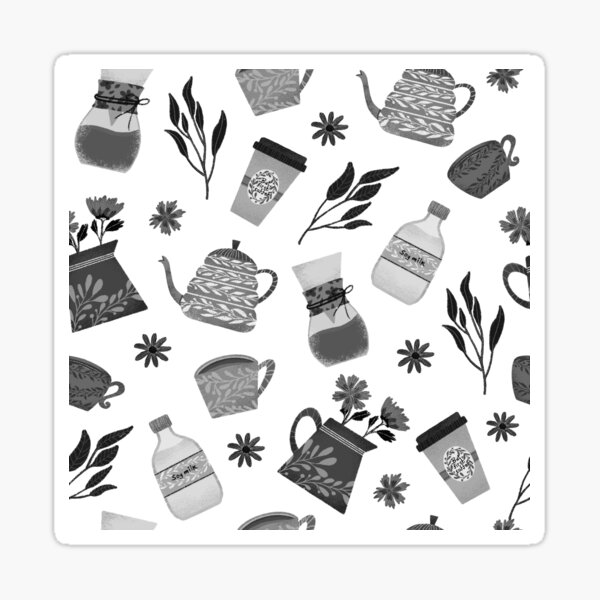 "Milk coffee " Sticker for Sale by pinkyfish1010 | Redbubble