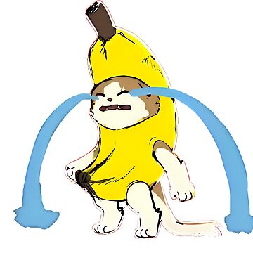 "Crying Banana Cat Meme Sticker" Sticker for Sale by ElminioBrothers ...
