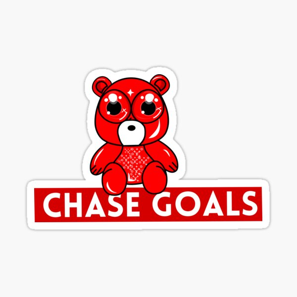"CHASE GOALS- LUXURY BLOOD RED BEAR" Sticker for Sale by PurpleLoxe ...