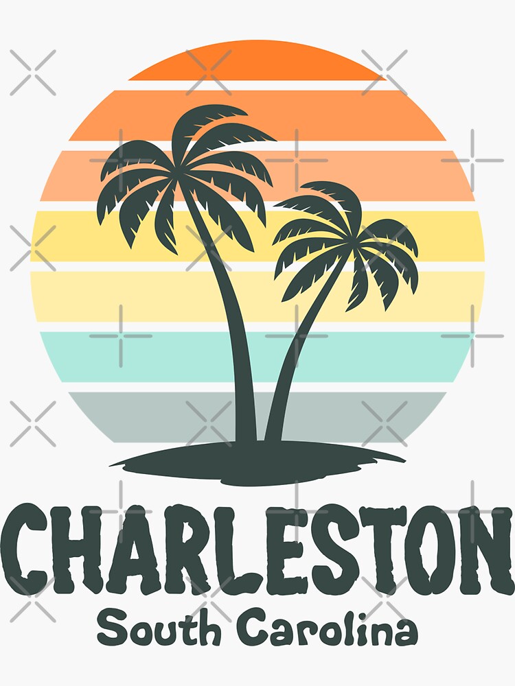 "Charleston South Carolina Palm Trees" Sticker for Sale by bivenart ...