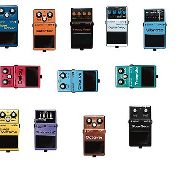 "Guitar Pedals Stickers" Sticker by SketchyPedals | Redbubble