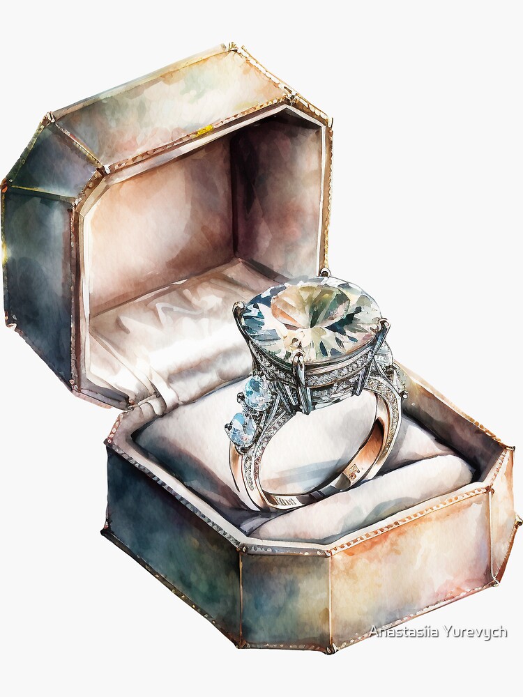 " Luxury ring sticker. Wedding, bride. Engagement ring, diamond ...