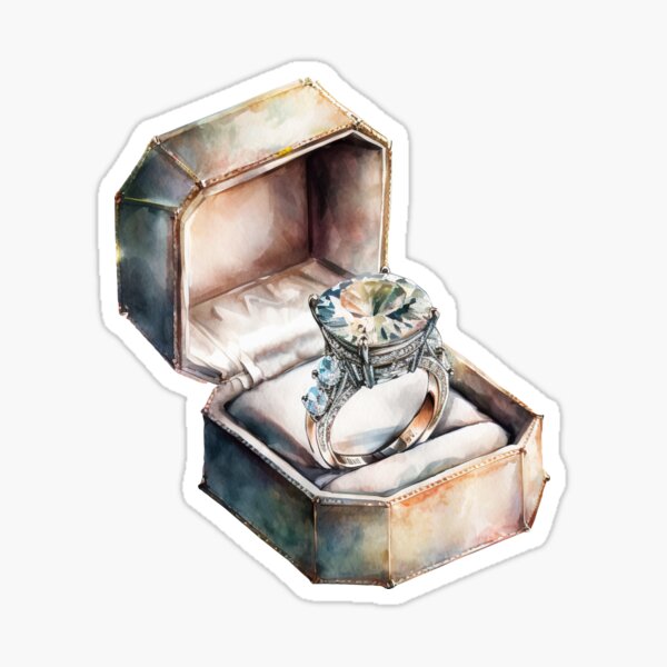 " Luxury ring sticker. Wedding, bride. Engagement ring, diamond ...