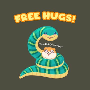 "Free Hugs - Kawaii Snake Choking Horny Hamster Meme" Sticker for Sale ...