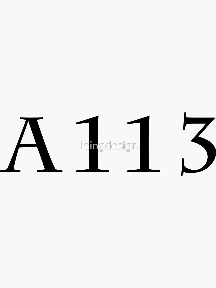 "A113 - Large" Sticker by laingdesign | Redbubble