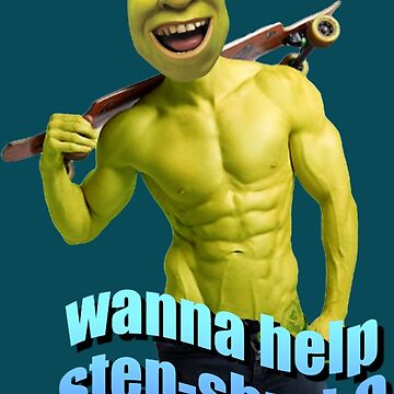 "Step-Shrek Is Asking for Help Shrek Cursed Meme" Sticker for Sale by ...