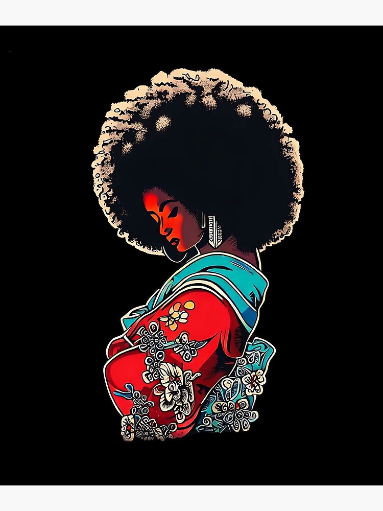 "Afro woman - Retro Vintage logo" Poster for Sale by Asian-Art | Redbubble