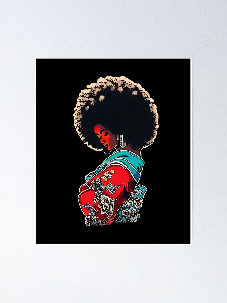 "Afro woman - Retro Vintage logo" Poster for Sale by Asian-Art | Redbubble
