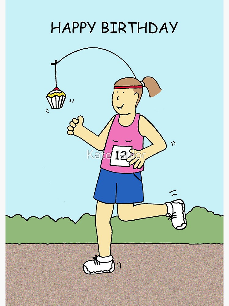 "Happy Birthday to Female Runner Humour" Greeting Card for Sale by ...