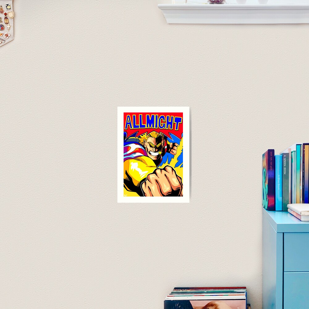 "ALL MIGHT anime poster (clear)" Art Print for Sale by neon-UFO | Redbubble