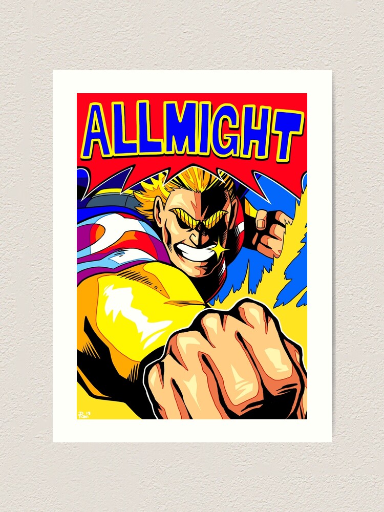 "ALL MIGHT anime poster (clear)" Art Print for Sale by neon-UFO | Redbubble