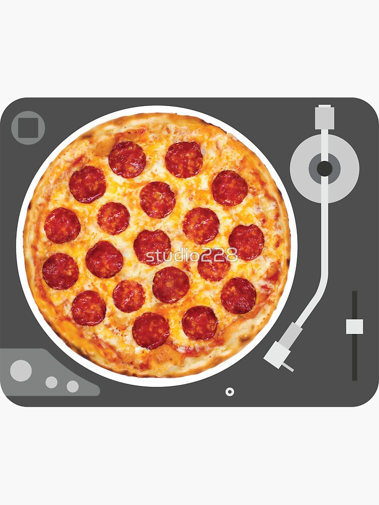 "turntable – pizza" Sticker by studio228 | Redbubble