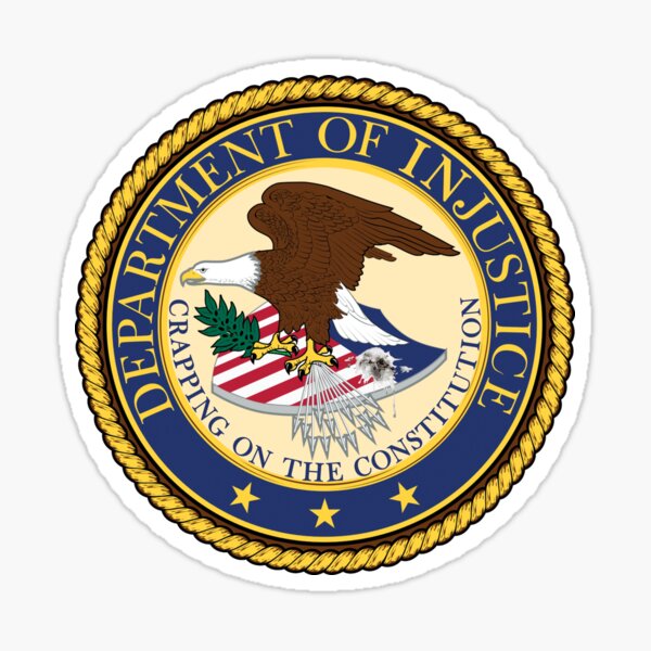 "Department of Injustice" Sticker for Sale by Allen Peterson | Redbubble