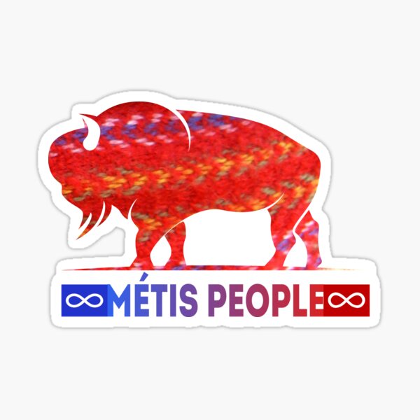 "Metis People flag, with Métis buffalo, and métis sash colors" Sticker ...