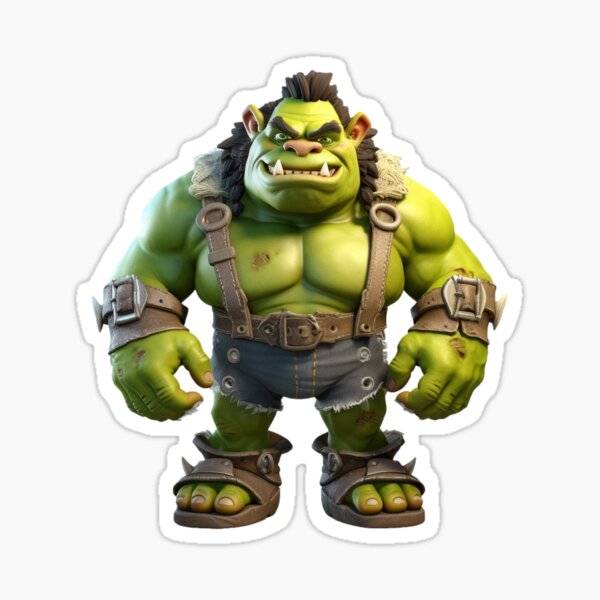 "3D Cartoon Orc" Sticker by Digital-Livvy | Redbubble