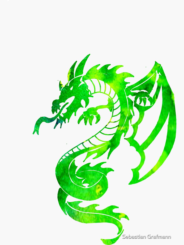 "Green Jade Dragon Tattoo" Sticker for Sale by Sebastian Grafmann ...