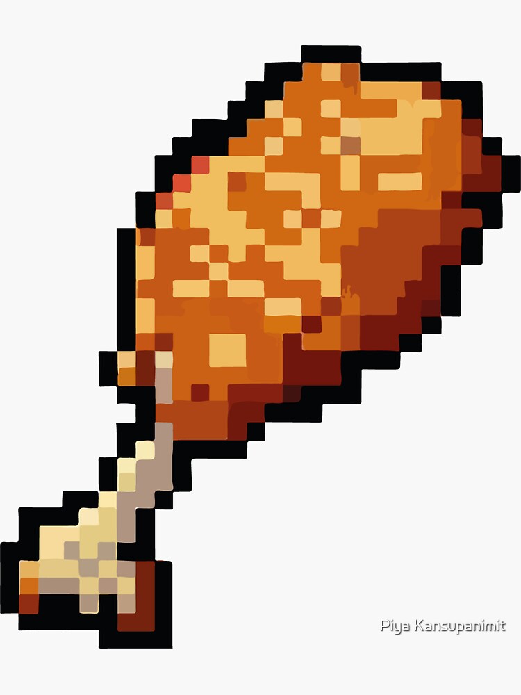 "Pixel Fried Chicken - Pixel Art Collection" Sticker for Sale by Piya ...