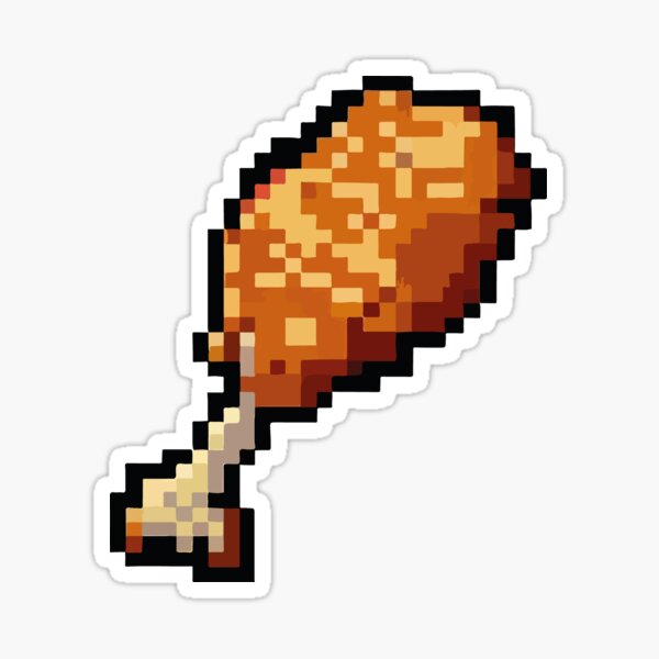 "Pixel Fried Chicken - Pixel Art Collection" Sticker for Sale by Piya ...