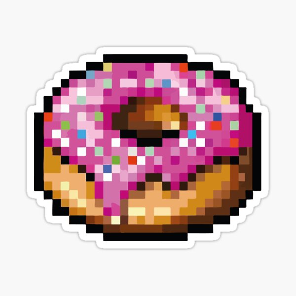 "Pixel Donut - Pixel Art Collection" Sticker for Sale by Piya ...