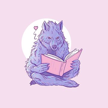 "Werewolf reading a book" Sticker for Sale by Jess Adams | Redbubble
