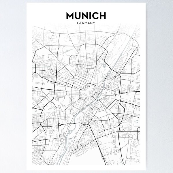 "Munich City Map" Poster for Sale by OrtaMaps | Redbubble