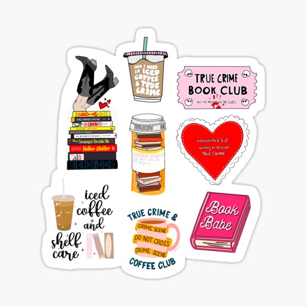 "TRUE CRIME BOOK CLUB PACK" Sticker for Sale by larosenberger | Redbubble