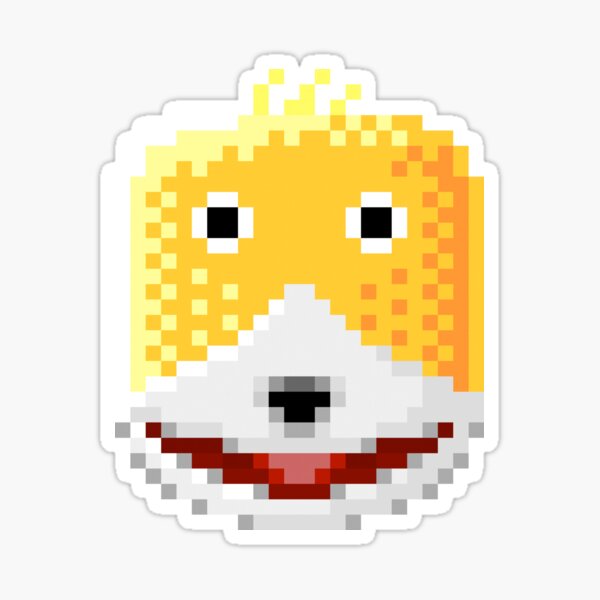 "Flat Yellow Puppet Character 8-Bit Pixel Art" Sticker for Sale by ...