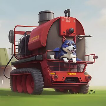 "Tractor Dog" Sticker for Sale by JFox-Ai | Redbubble