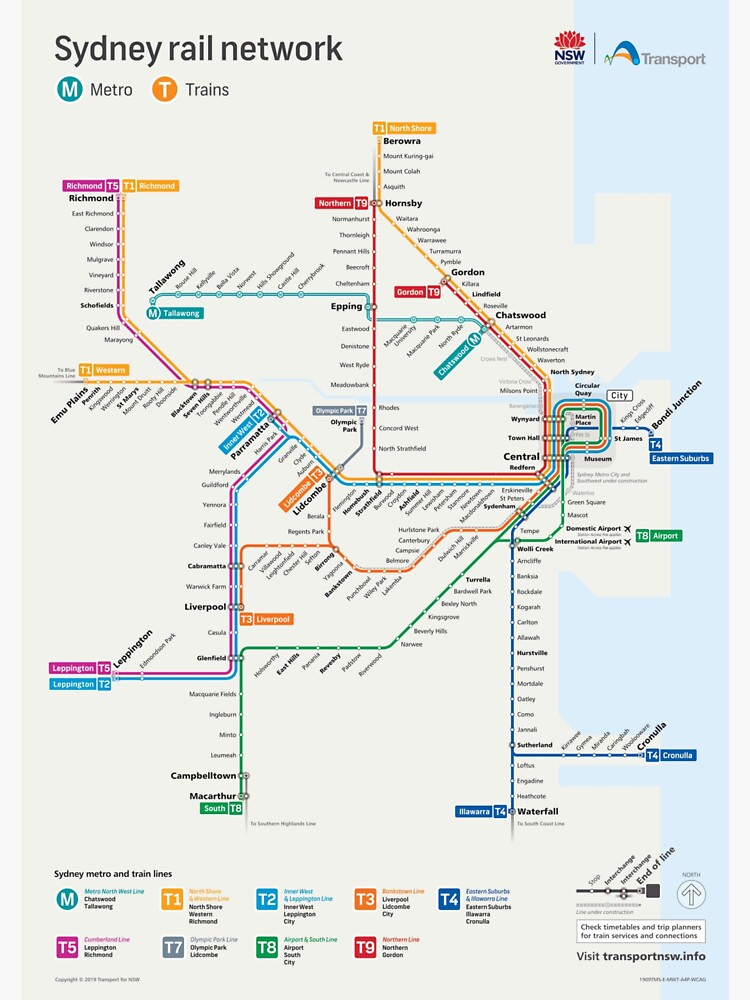 "Sydney Trains Map " Sticker for Sale by woodenorigami | Redbubble