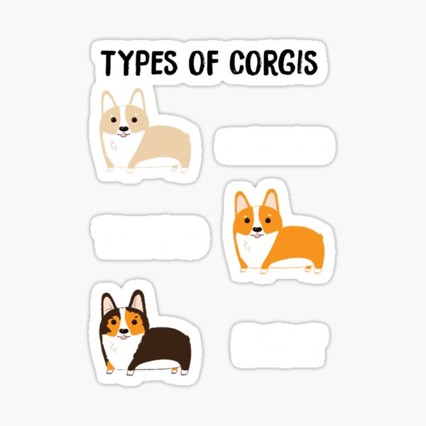 "Types of Corgis " Sticker for Sale by MearlKenton | Redbubble
