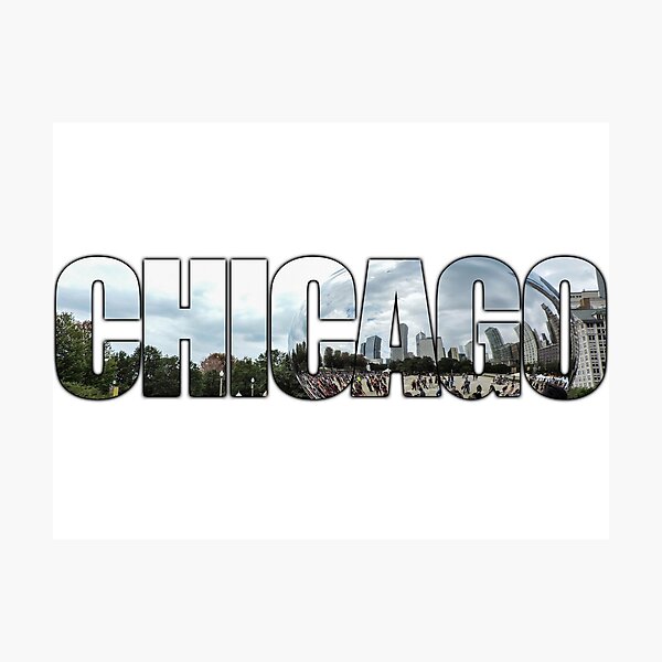 "Chicago - Word Art" Photographic Print by bazille | Redbubble