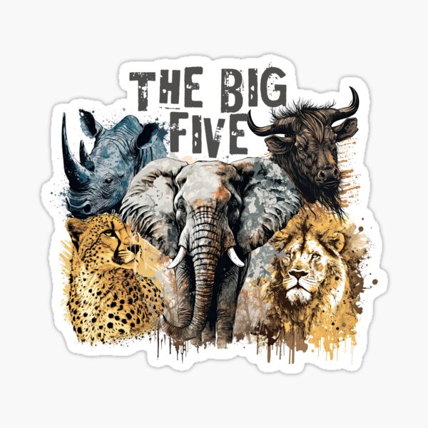 "The Big Five South African Big Five Animals " Sticker for Sale by ...
