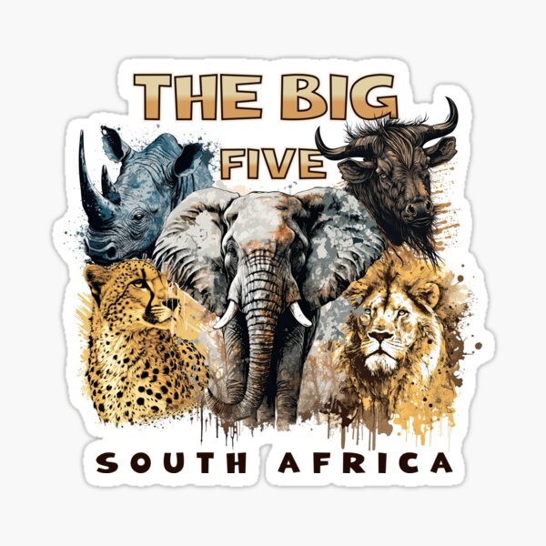 "The Big Five South Africa South African Big Five Animals " Sticker for ...