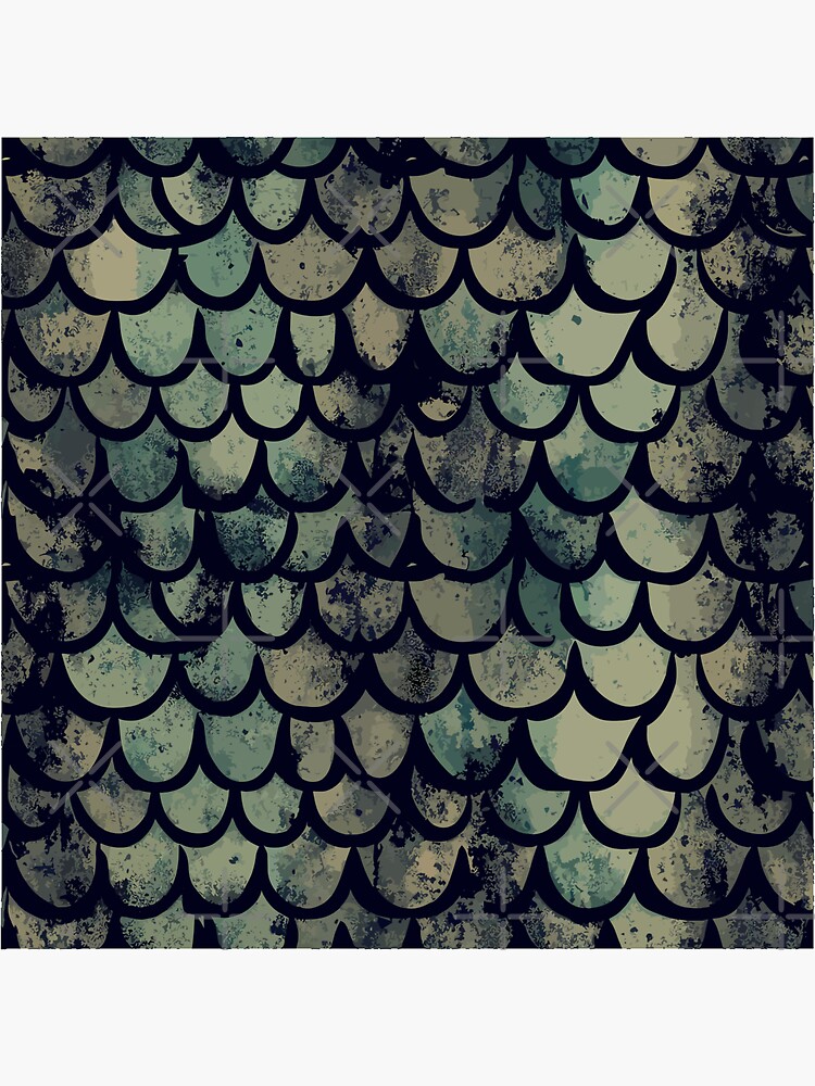 "Iridescent Mermaid Scales Grunge Pattern (extra-large scales version ...