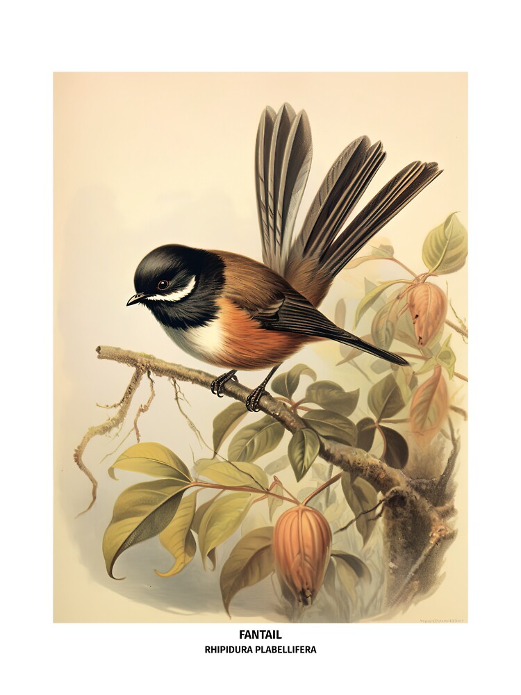 "Birds of New Zealand - Fantail" Sticker for Sale by randomorder ...