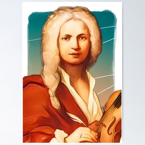 "Venetian Composer Antonio Vivaldi illustration " Poster for Sale by ...