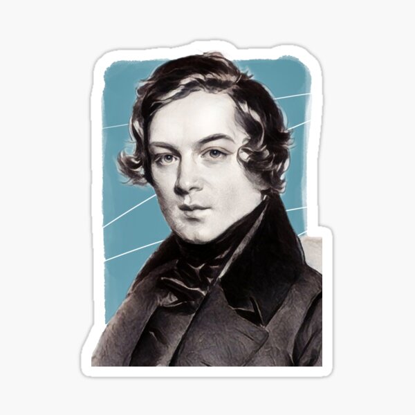 "German Composer Robert Schumann illustration " Sticker for Sale by ...