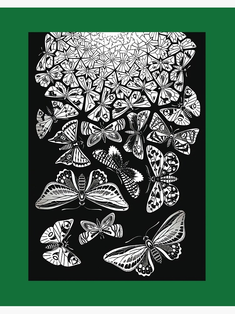 "M.C Escher - Butterflies Tessellation " Art Board Print for Sale by ...