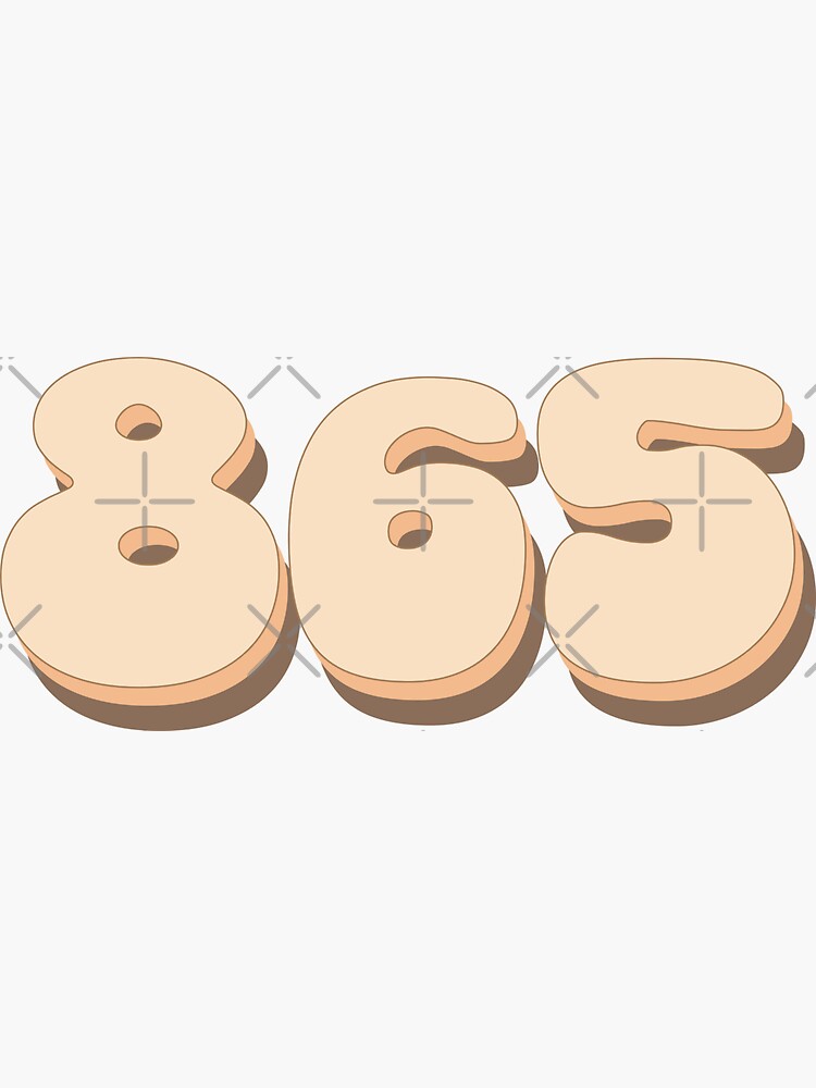 "865 " Sticker for Sale by e-ferguson | Redbubble