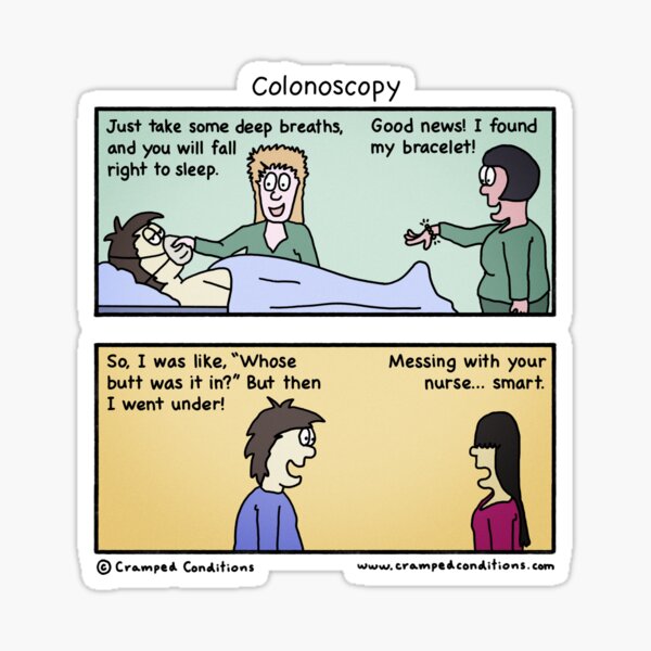 "Colonoscopy bracelet" Sticker for Sale by CrampedComic | Redbubble