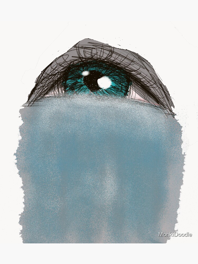 "Crying Waterfall Eye" Sticker for Sale by MonkiDoodle | Redbubble