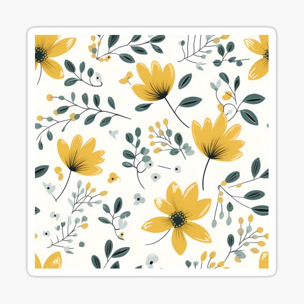 "Pastel yellow Pattern #3" Sticker by KameliaStudio | Redbubble